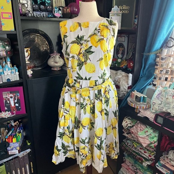 Lindy Bop | Dresses | Lindy Bop Lemon Swing Dress With Full Circle ...